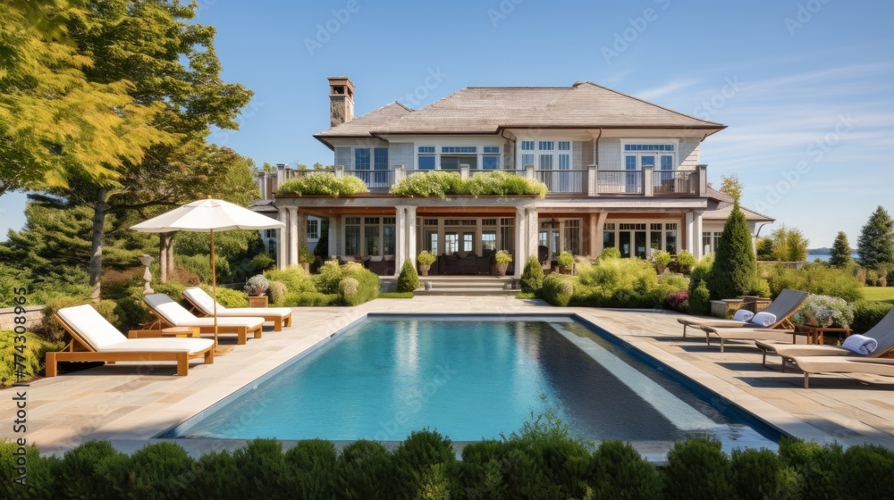 Mediterranean inspired villa with a sprawling garden and a private ...