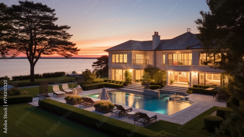 Mediterranean inspired villa with a sprawling garden and a private ...