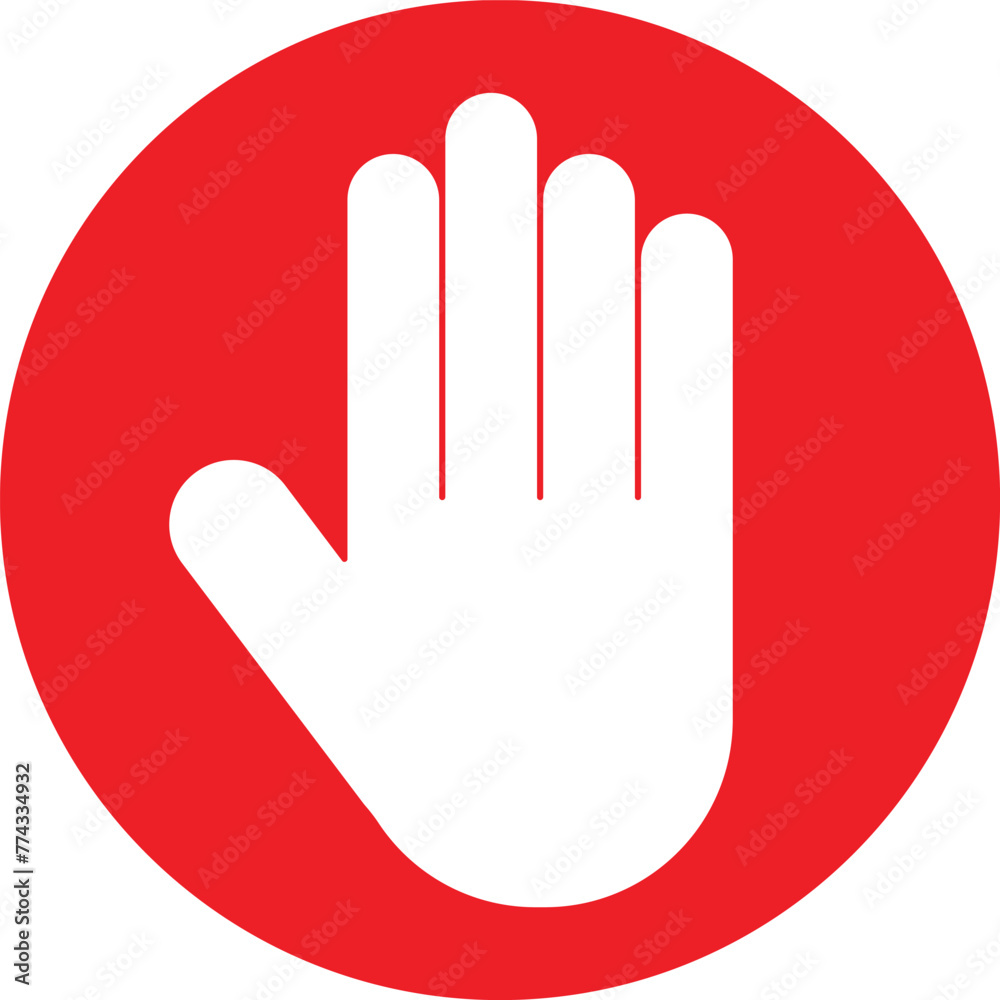 Stock-Vektorgrafik „No entry sign with stop hand . No entry sign in red ...