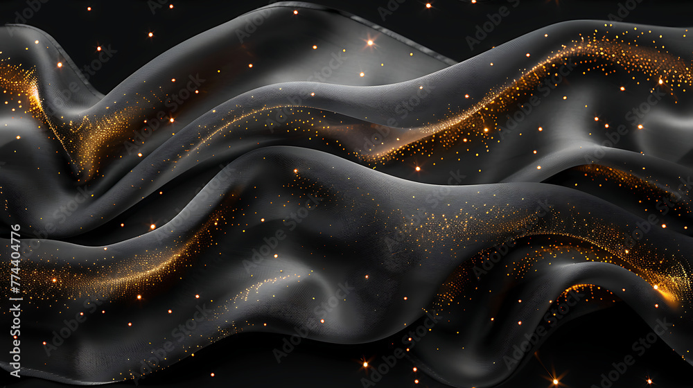 sophisticated black silk fabric texture, shiny shimmering, posh and ...