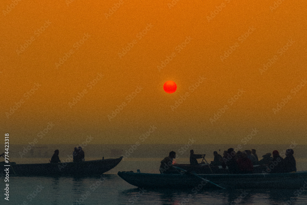Boats Ganges Ganga River Varanasi Benares Uttar Pradesh India Water ...