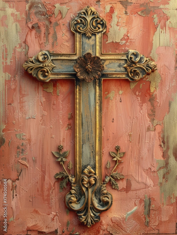 Explore a harmonious fusion of Cross and Italian Renaissance art on a ...