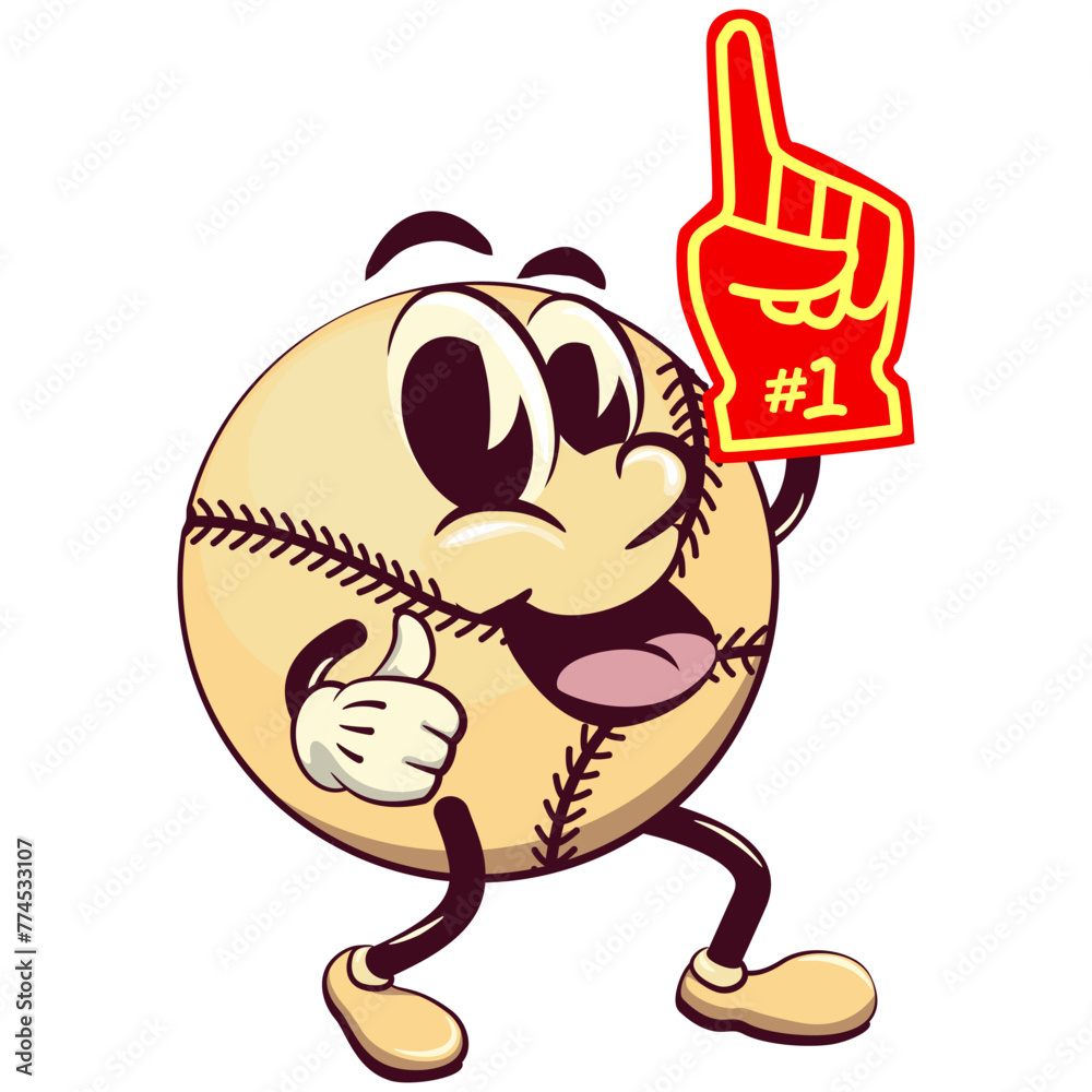 baseball cartoon vector isolated clip art illustration mascot raising a ...