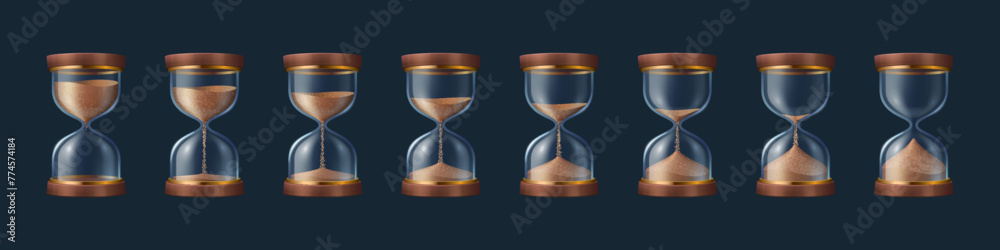 Image vectorielle Stock Hourglass and sandglass sprite animation sheet ...
