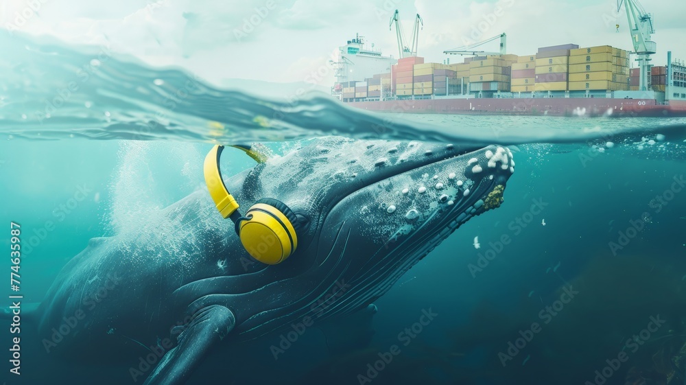 Ship noise pollution affects marine life. world ocean day world ...