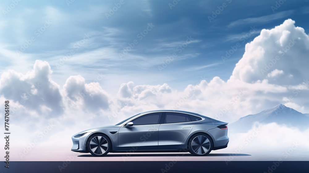 Luxury car new energy vehicle auto show background, technology city car ...