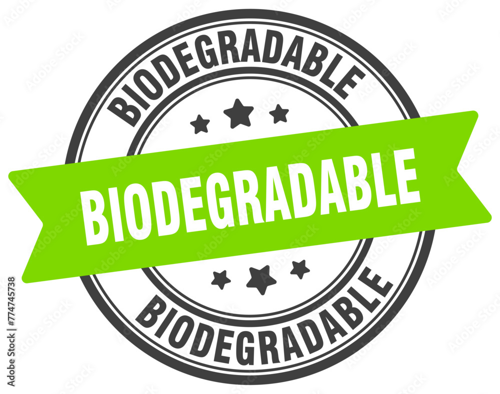 biodegradable stamp. biodegradable label on transparent background ...