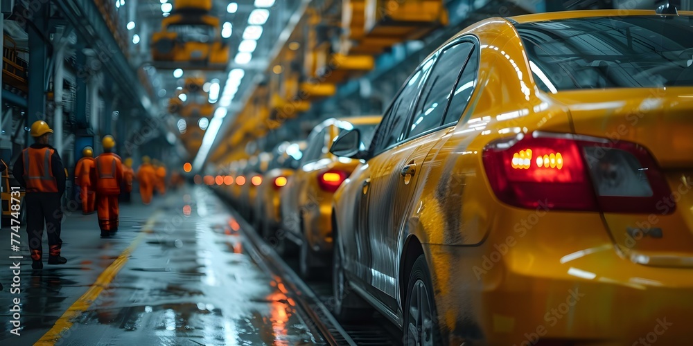 Workers at a car manufacturing plant undergo safety training to ensure ...