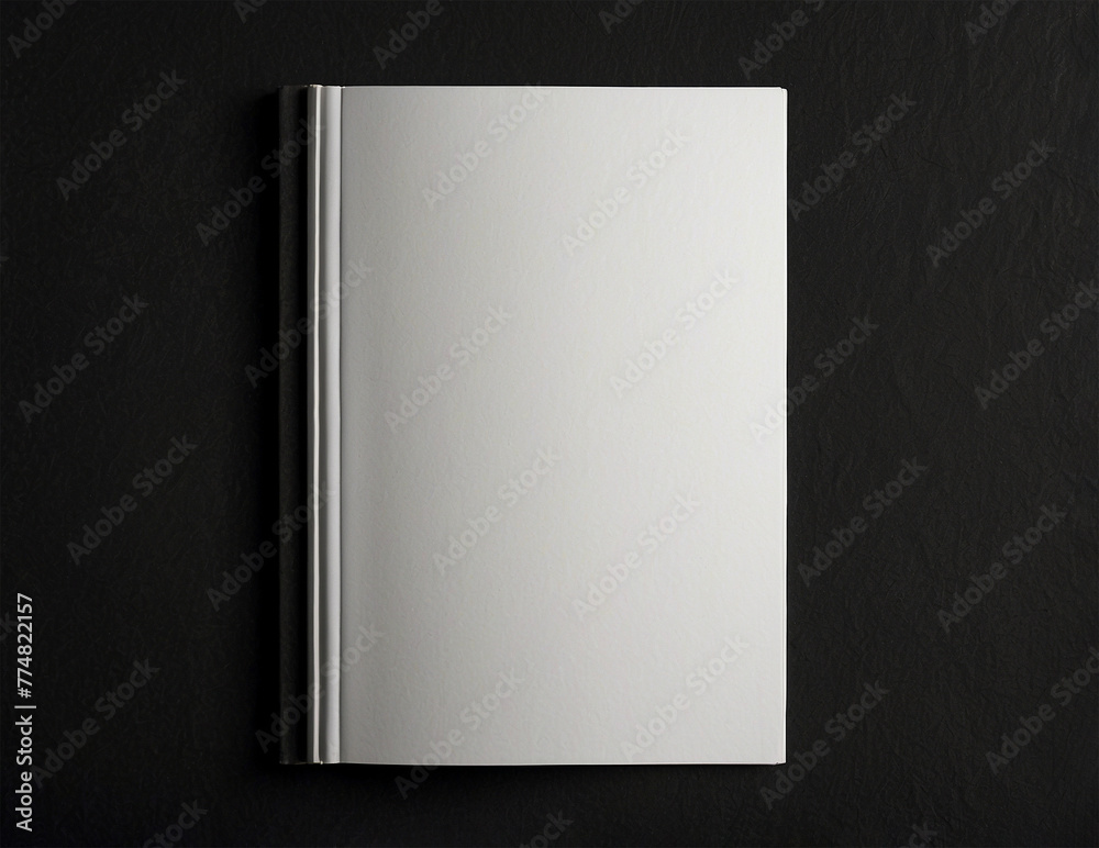 World Book Day concept white blank magazine front page on black texture ...
