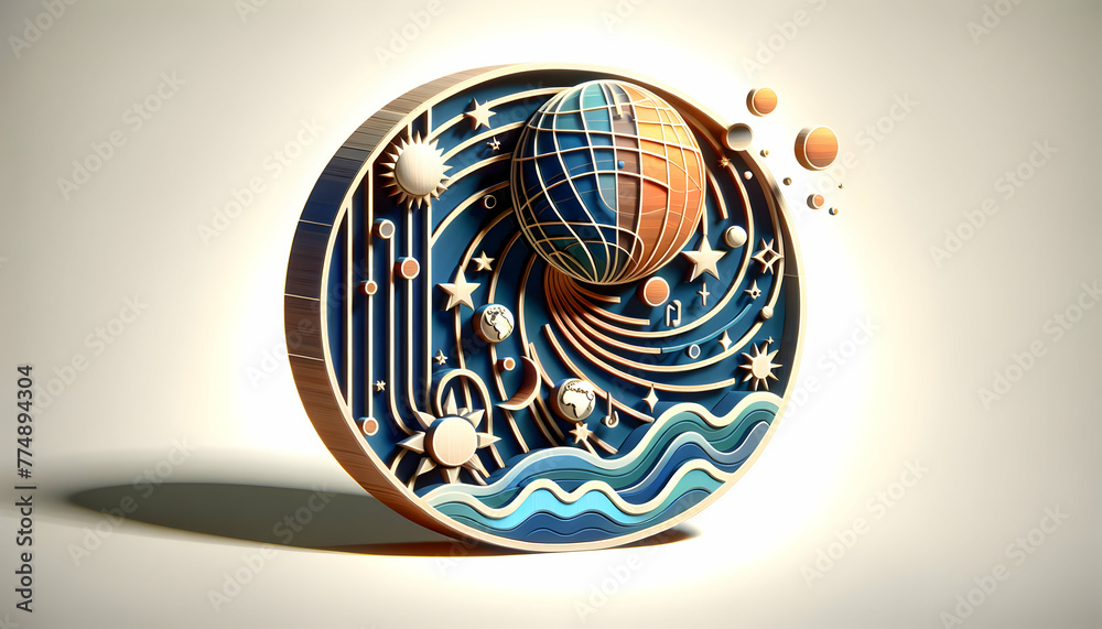 Ilustrace 3d flat icon as Celestial Harmonics The harmonics and ...