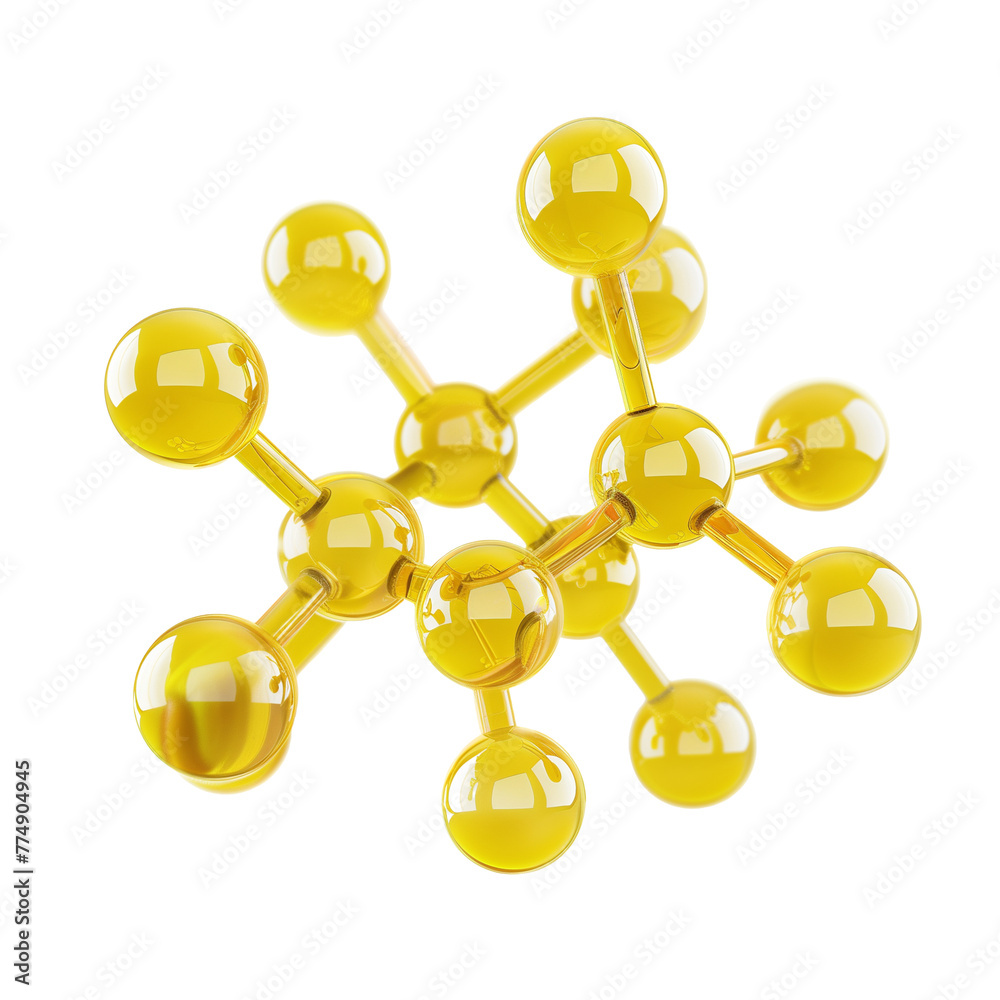 a conceptual 3d model of a butter molecule, magnified to reveal its ...