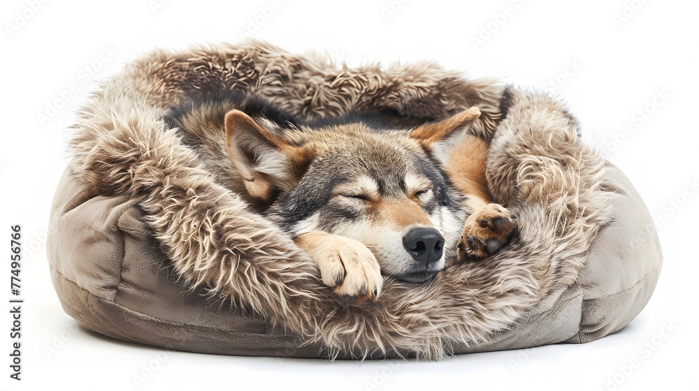 wolf sleeping in a Fluffy Bed Stock Photo | Adobe Stock