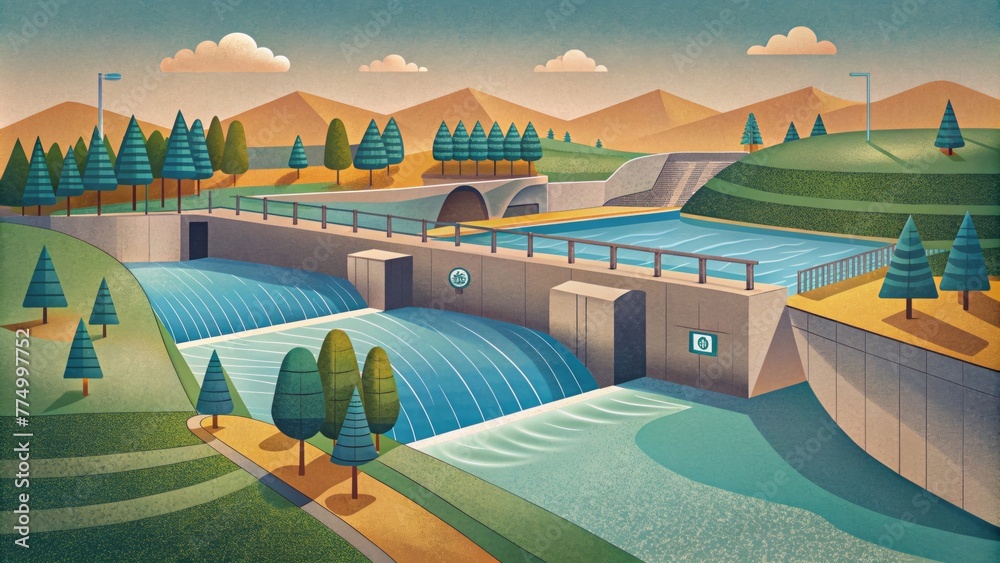 A multipurpose levee system equipped with flood gates and pumps ...