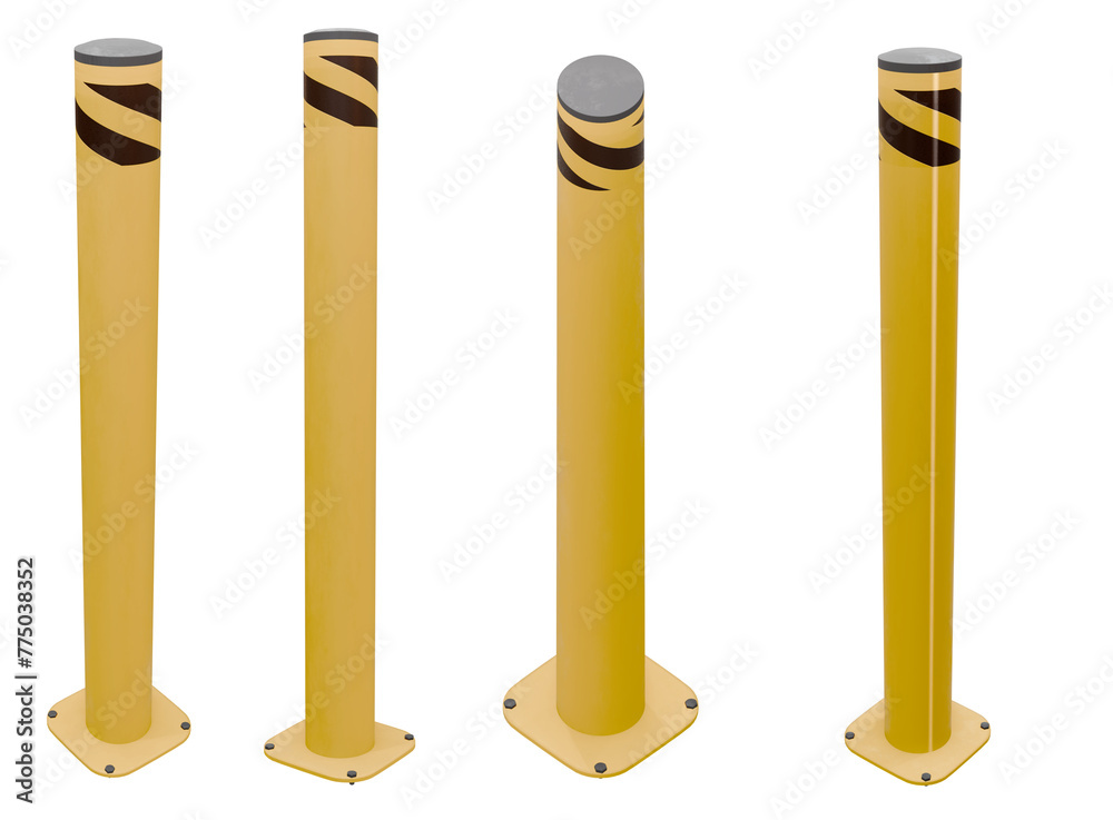 Factory Bollard Safety: 3D pack showcases black & yellow traffic ...