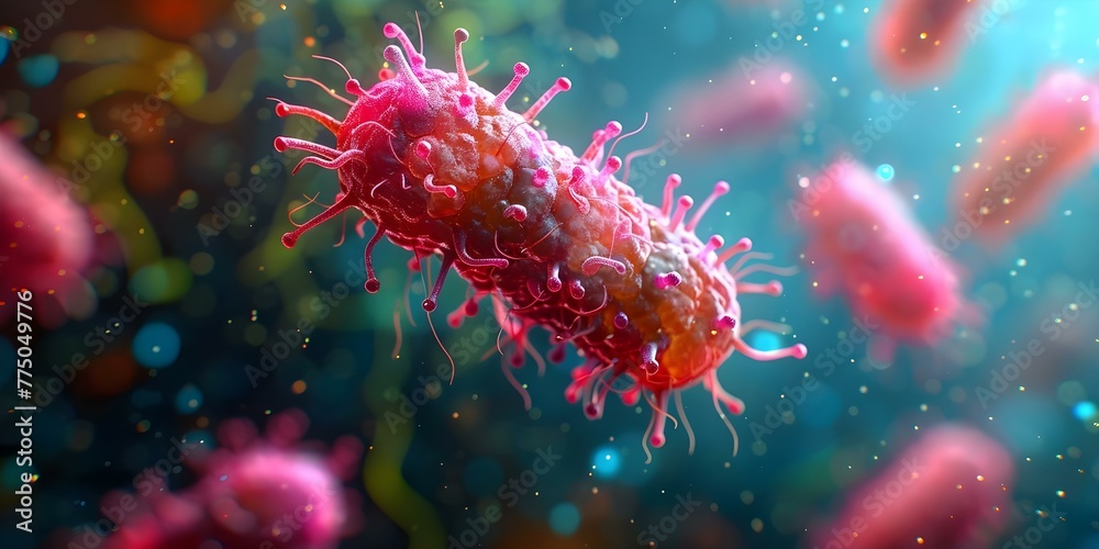 Microscopic image of probiotic bacteria Escherichia coli in the ...