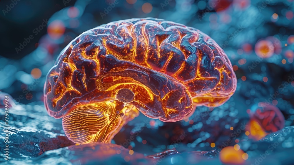 Stock-Illustration „CT scan image of a brain tumor with detailed ...