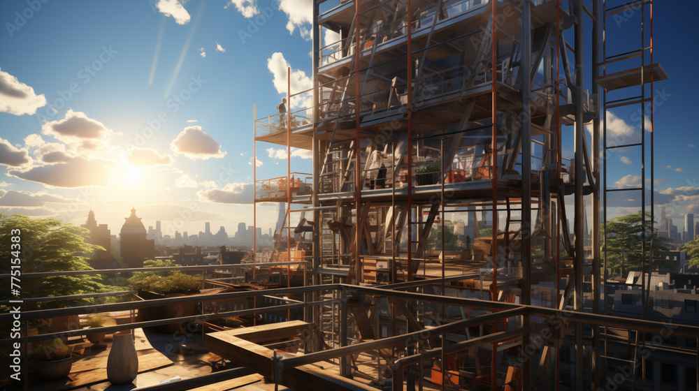 construction high building as urban landscapes evolve with towering ...