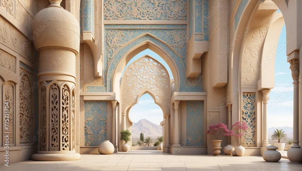 Beauty and culture with a stylistic rendering of an Arab-inspired ...