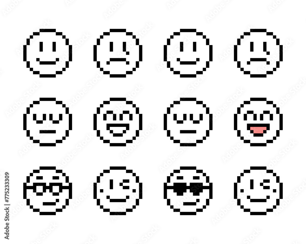 Black and white smiling, crying, sleeping, cool, laughing, winking face ...