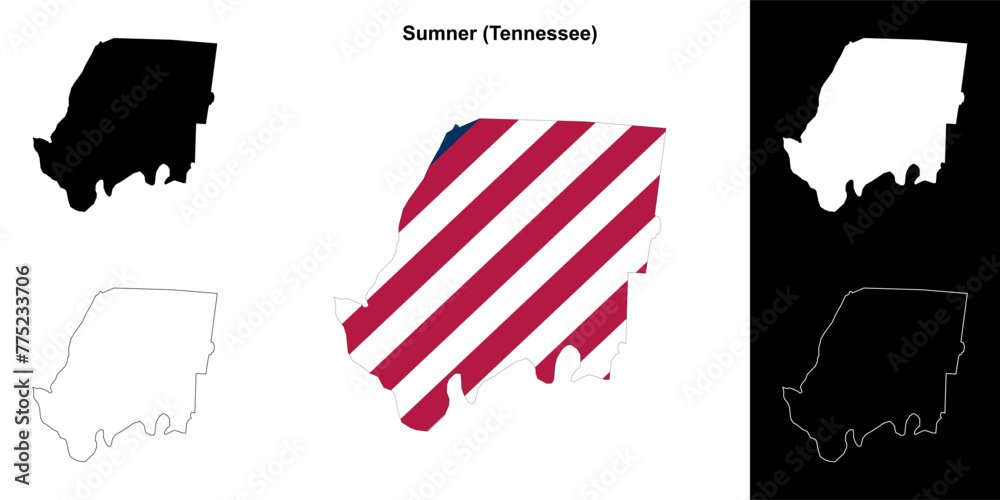 Sumner County (Tennessee) outline map set Stock Vector | Adobe Stock