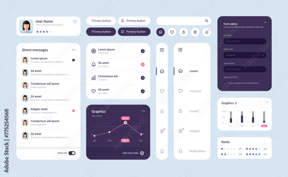 Big and improved ui kit for web designing, mobile apps with the ...