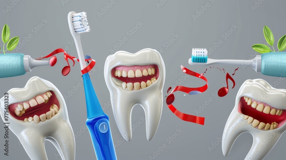 Visualization of teeth that look like they are dancing to the fun music ...