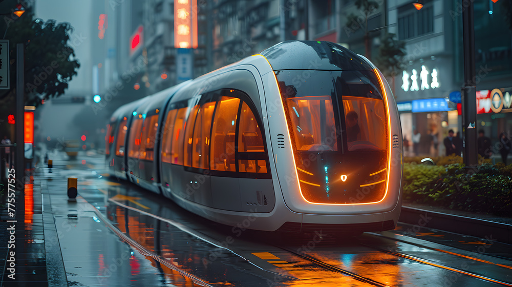 The Future Public Transportation, Journey Through Urban Landscapes with ...