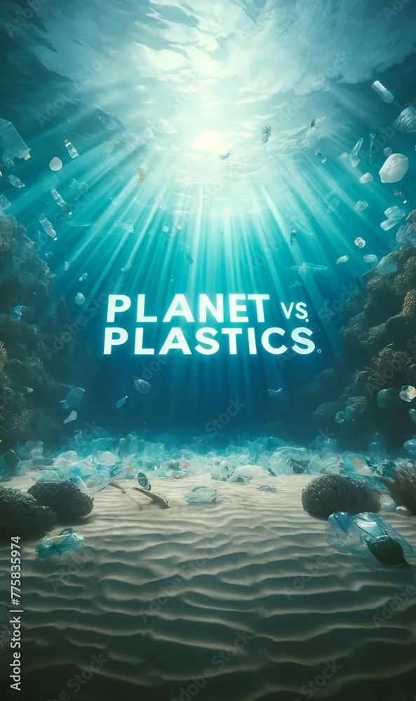 Earth day background for the theme planet vs. plastics with a ...