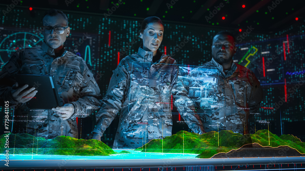 High-Tech Warfare: Military Intelligence Specialists use Holographic ...