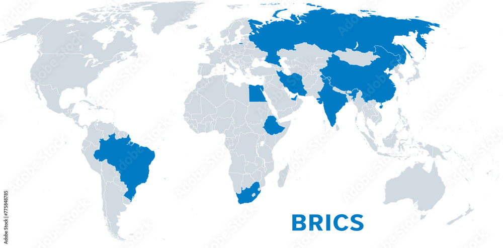 Стоковое векторное изображение «BRICS, with new member states as of ...