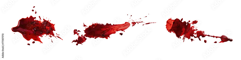 Set of blood stains and drops isolated on transparent background. Stock ...