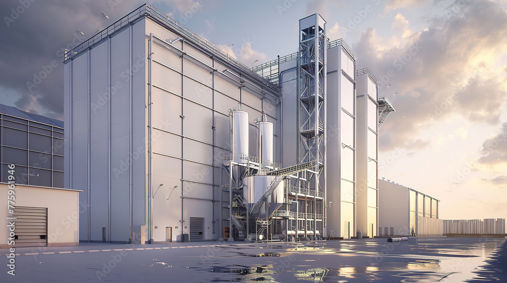 wallpaper of agro storage granary elevator at an agro processing plant ...