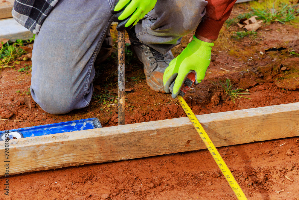 Production of concrete foundation formwork using removable timbers ...