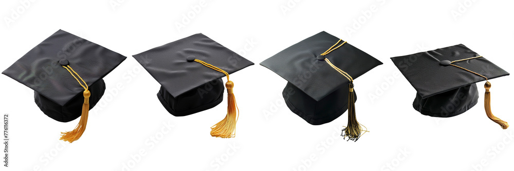 Set of college graduation cap on transparent background Remove png ...