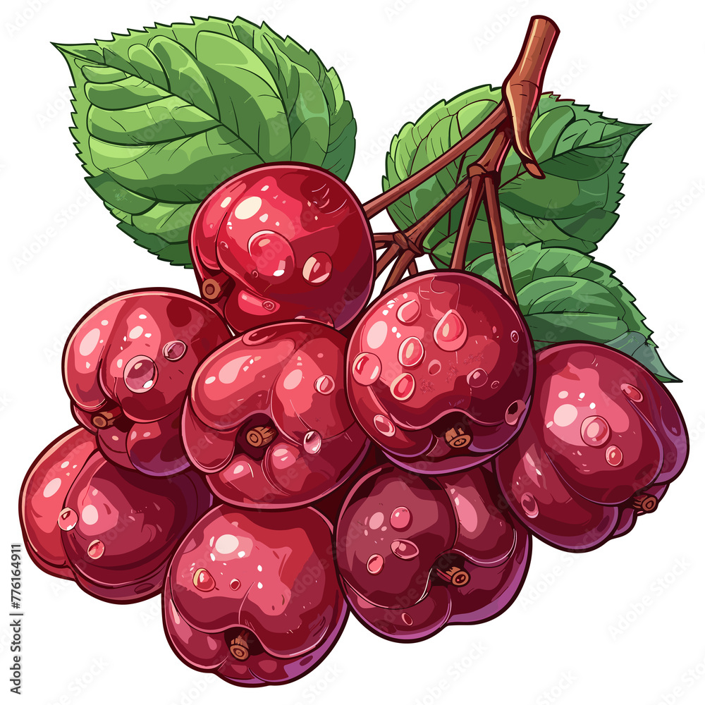 Chokecherry Flat Colors Cartoon Icon , Cartoon , Illustration, Cartoon ...