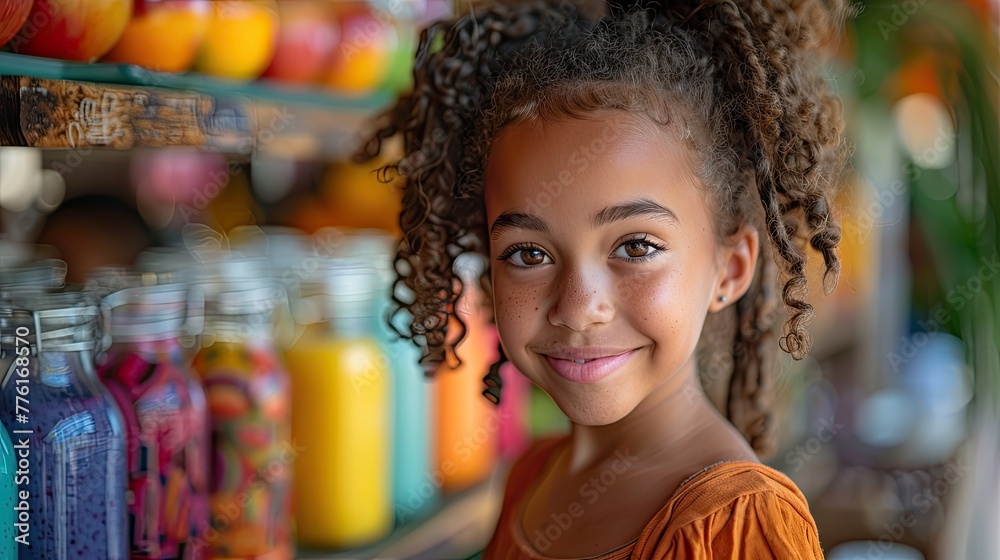 Interactive childrenâ€™s health fair with colorful smoothie stations ...