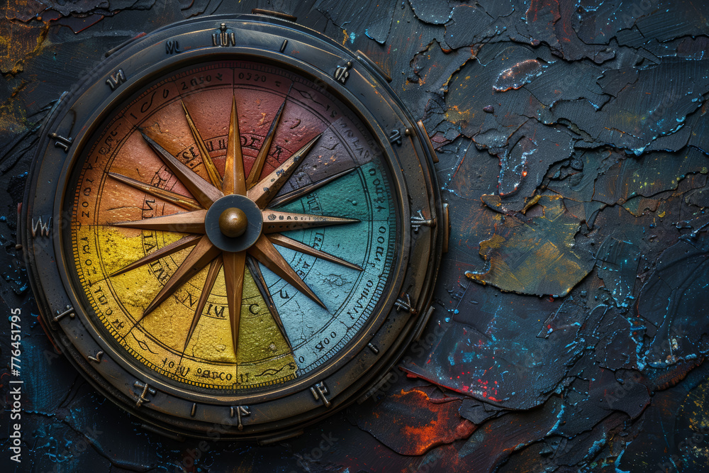 Stock-Foto „A spectrum of values and principles guiding moral compasses ...