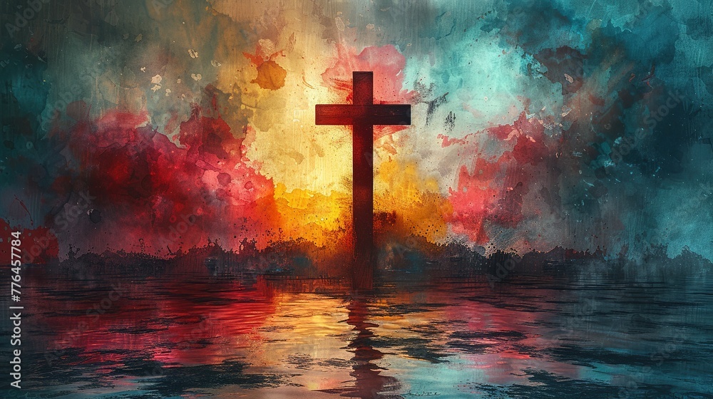 Jesus Christ with cross. Christian background god religion cross ...