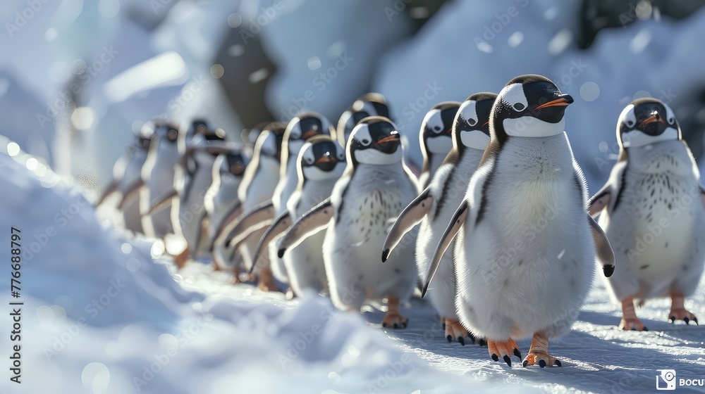Penguin Team Building, Adorable visuals portraying penguins working ...