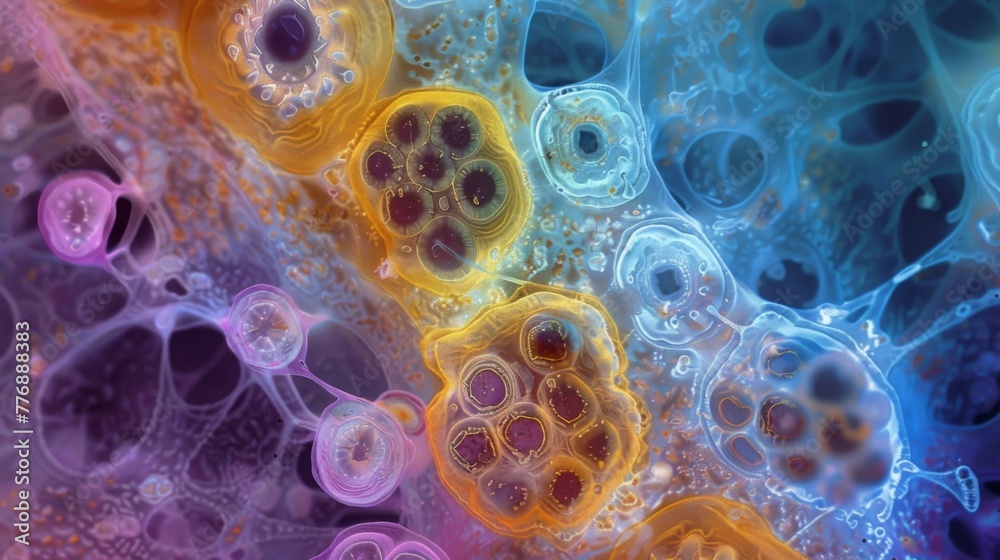 A stained image of a developing animal embryo highlighting the ...