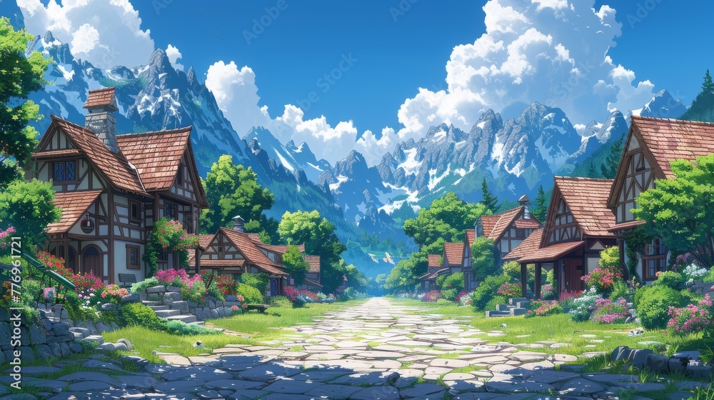 Medieval Village: Capture quaint medieval village streets, timber ...