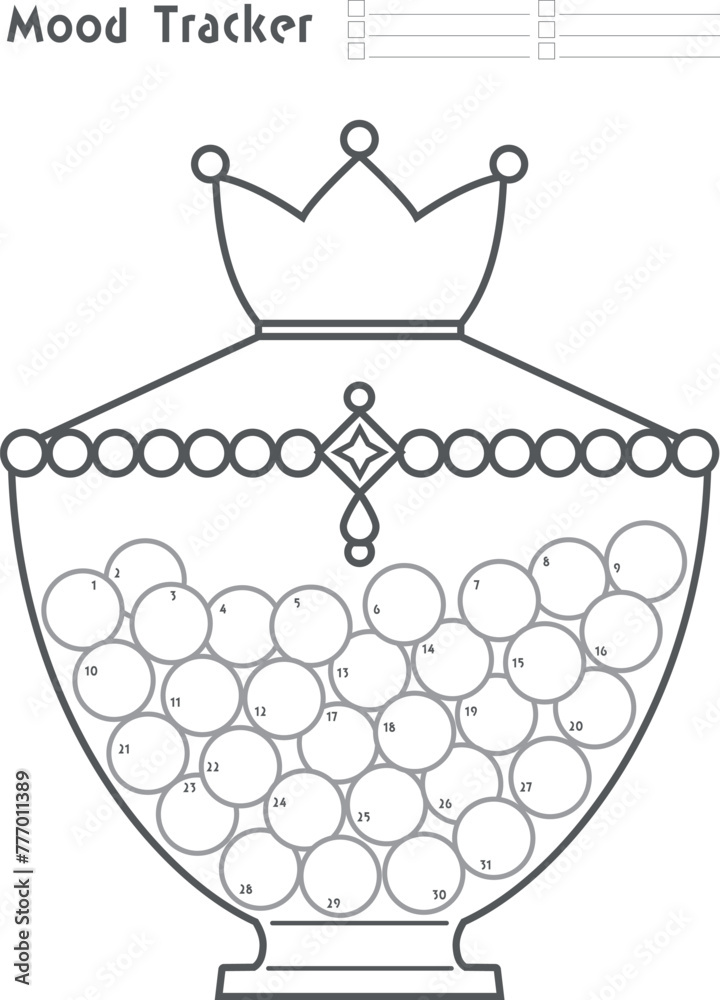 Monthly mood tracker template [Candy pot - Free Style Ver.] | Monthly ...