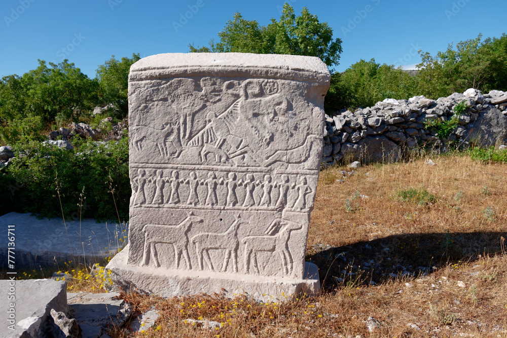 Stecci Medieval Tombstones Graveyards in Brotnice, Croatia. Historic ...