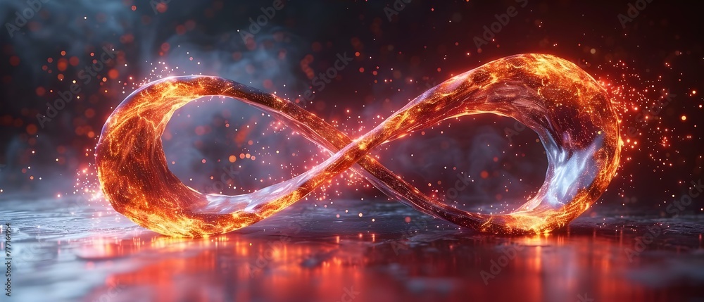 Digital Infinity Symbol Representing DevOps in Isometric Style. Concept ...