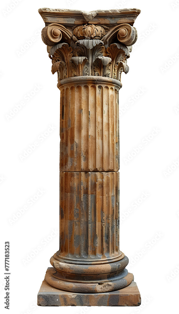 Ancient Greek column PNG. Tall Ancient Greek pillar isolated. Doric ...