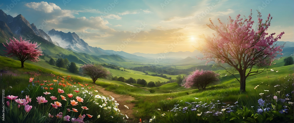 for advertisement and banner as Spring Awakening Illustrate the rebirth ...