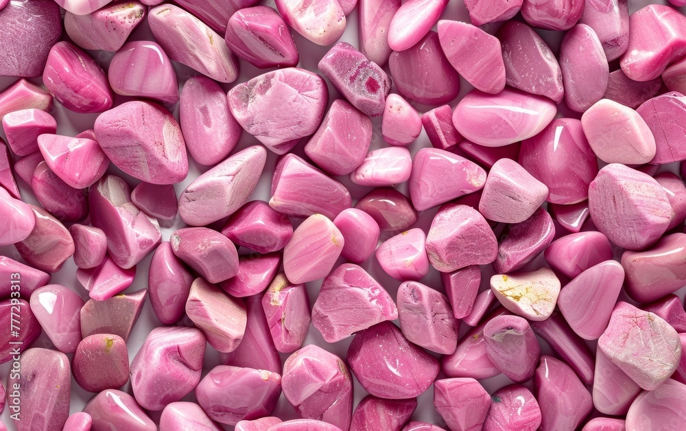 A captivating collection of vibrant pink stones in various irregular ...