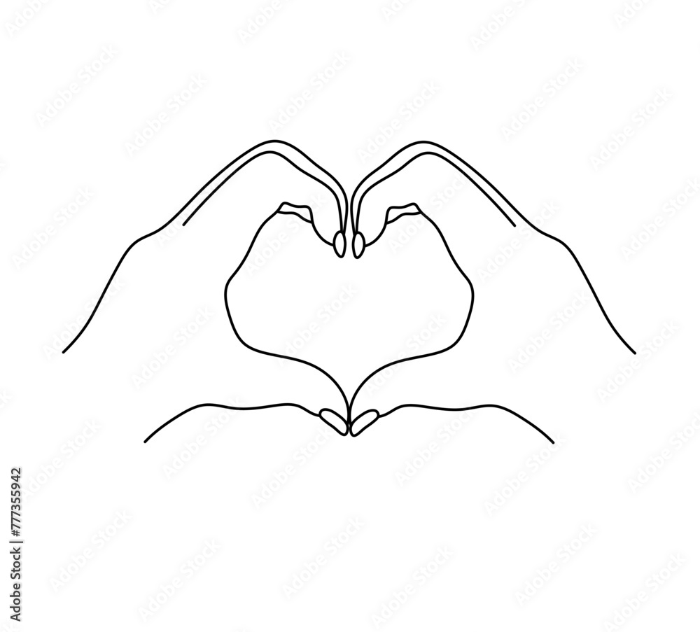 Vector isolated two hand heart hand gesture best friens bestie ...