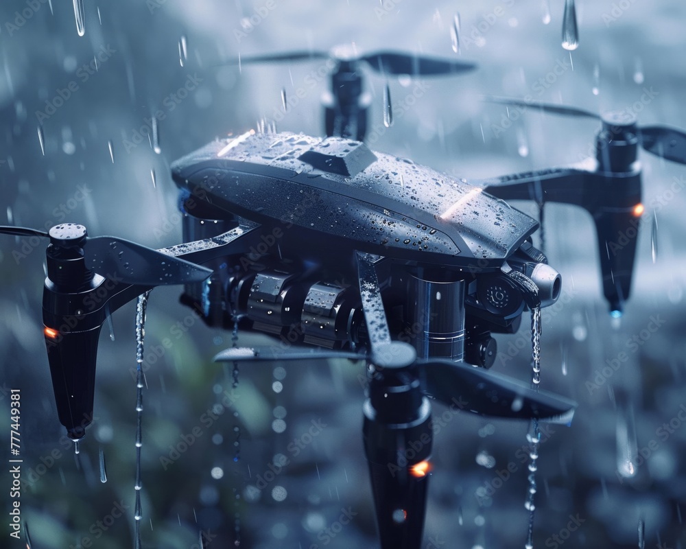 Personal hydration drones, following users, sleek design, essential ...