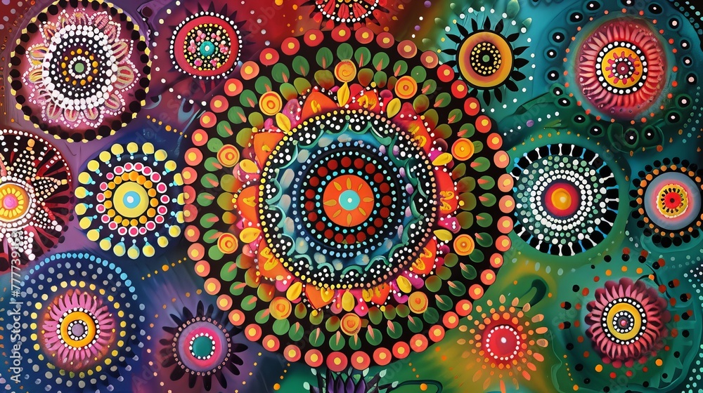 Aboriginal dot painting combines with the ancient art of mandalas. This ...